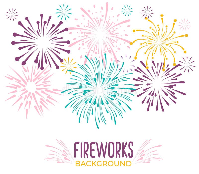 Fireworks on White Background Vector Illustration Stock Vector ...