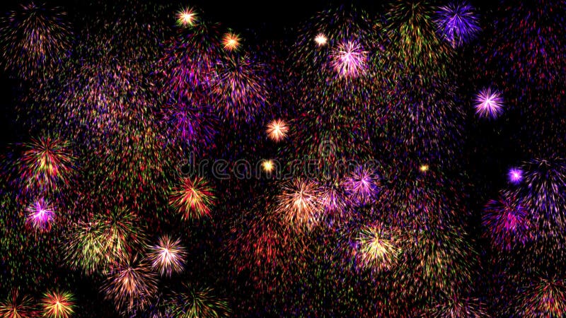 Fireworks Color Illustration Isolated on Black Background Stock ...