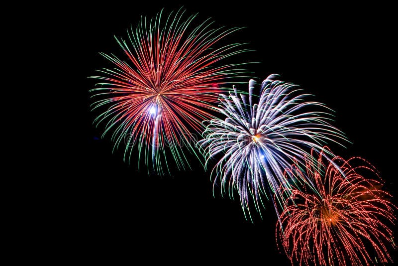 Fireworks Colors in the Night Sky, Fireworks Stock Image in Black ...