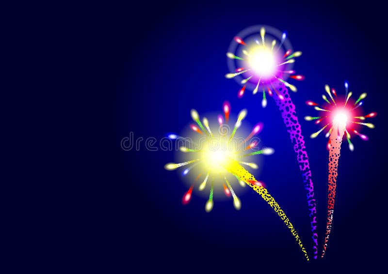 Fireworks Composition with Colourful Images Stock Vector - Illustration ...