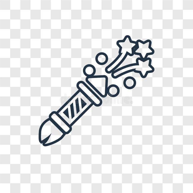 Fireworks Concept Vector Linear Icon Isolated on Transparent Background ...