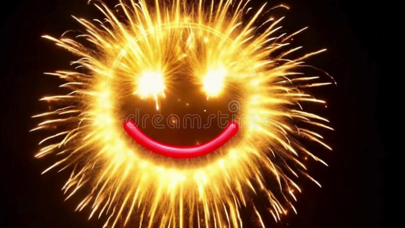 Fireworks Creating a Smiley Face in the Dark Stock Video - Video of ...