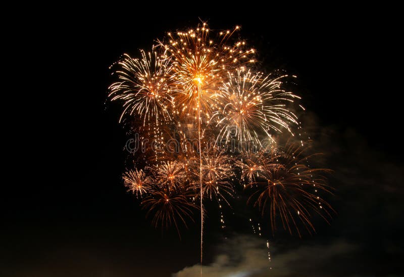 Fireworks in the Dark Sky stock image. Image of beautiful - 180986043