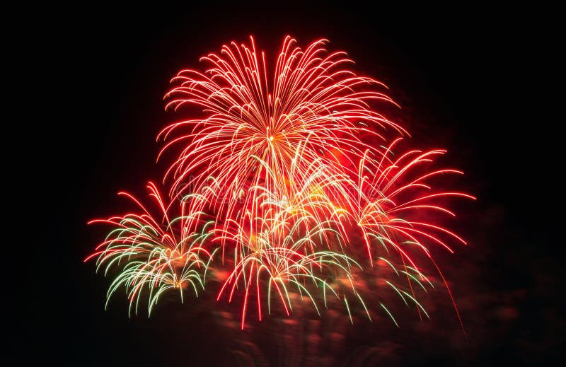Fireworks in the Dark Sky stock image. Image of abstract - 169533351