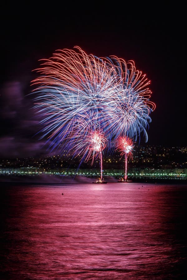 Fireworks on Day Celebrations July 14 in Nice Stock Image - Image of ...