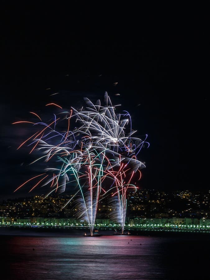 Fireworks on Day Celebrations July 14 in Nice Stock Image - Image of ...