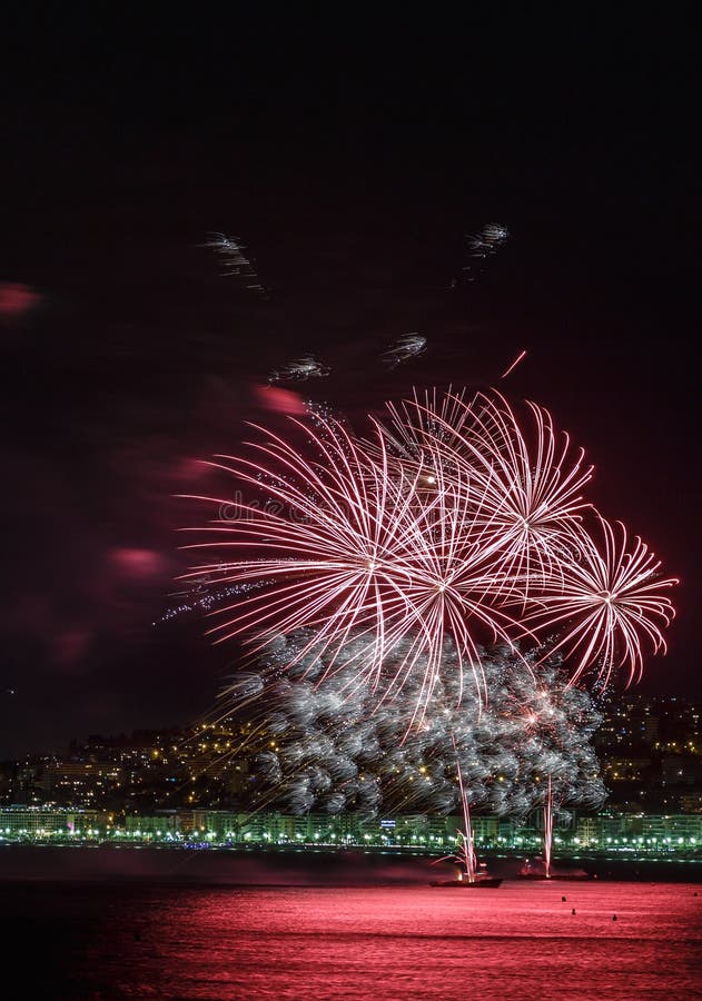 Fireworks on Day Celebrations July 14 in Nice Editorial Image - Image ...
