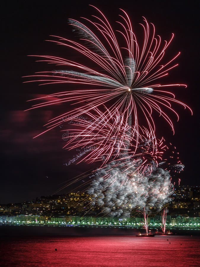 Fireworks on Day Celebrations July 14 in Nice Stock Photo - Image of ...