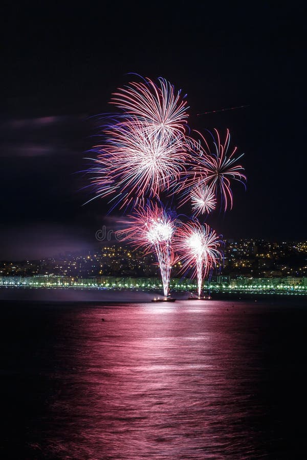 Fireworks on Day Celebrations July 14 in Nice Stock Image - Image of ...