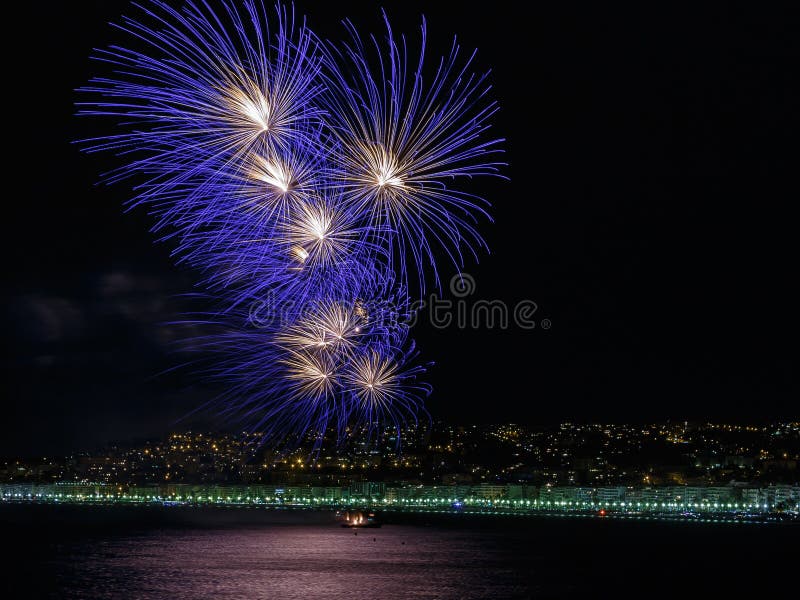 Fireworks on Day Celebrations July 14 in Nice Stock Photo - Image of ...