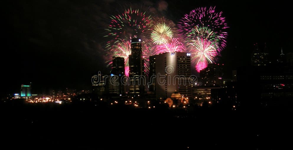Fireworks detroit stock image. Image of fireworks, july - 141689