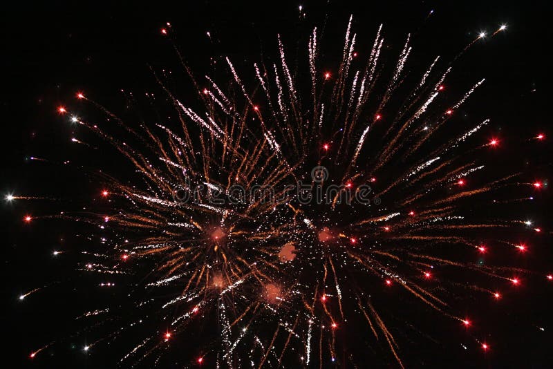 White Fireworks Bursting High in the Sky Stock Image - Image of white ...