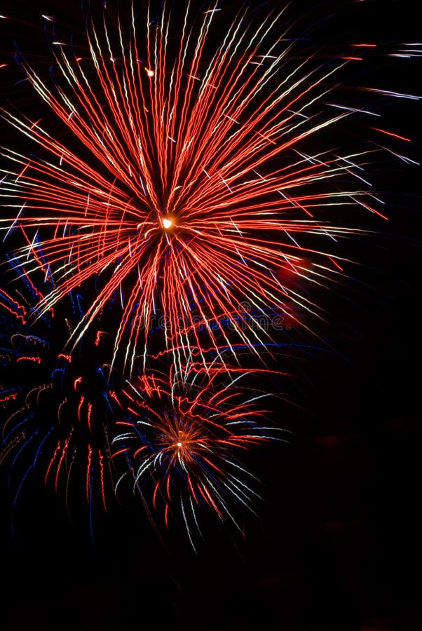 Array of Fireworks Burst in Portrait Orientation Stock Image - Image of ...