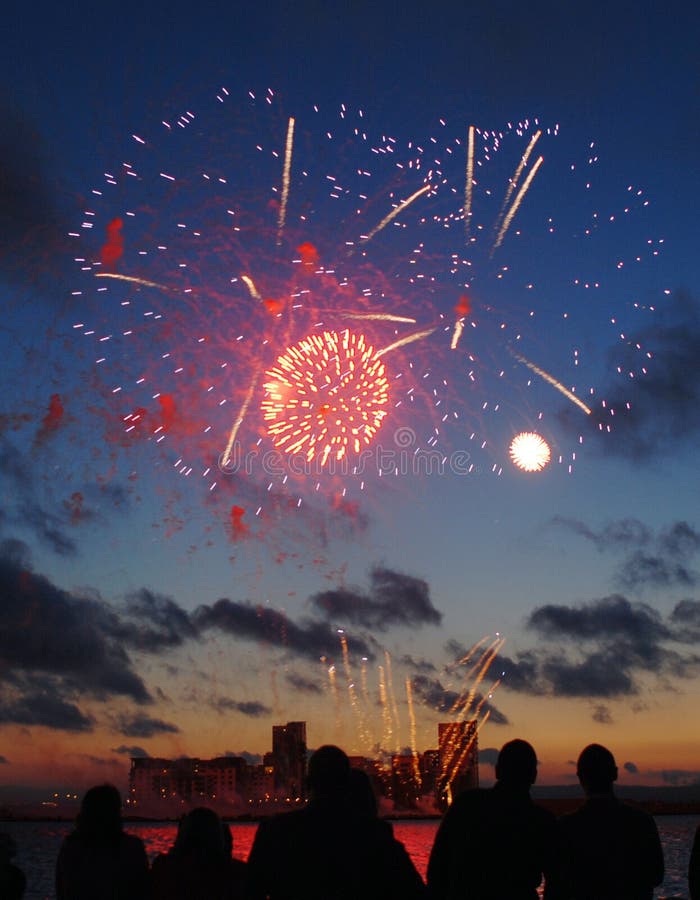Fireworks Display stock photo. Image of clouds, colors - 6457926