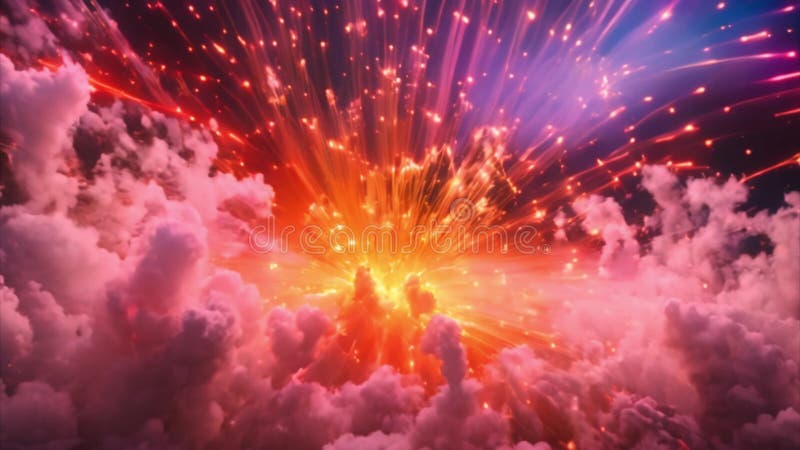Fireworks Display Above Clouds Stock Video - Video of digitalart ...