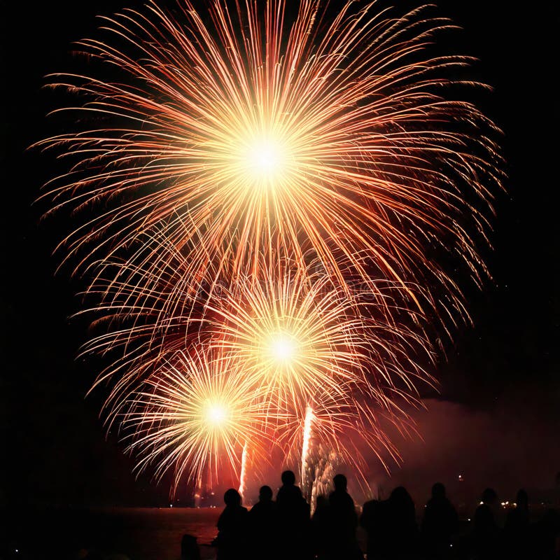 Fireworks display stock illustration. Illustration of explosion - 350754787