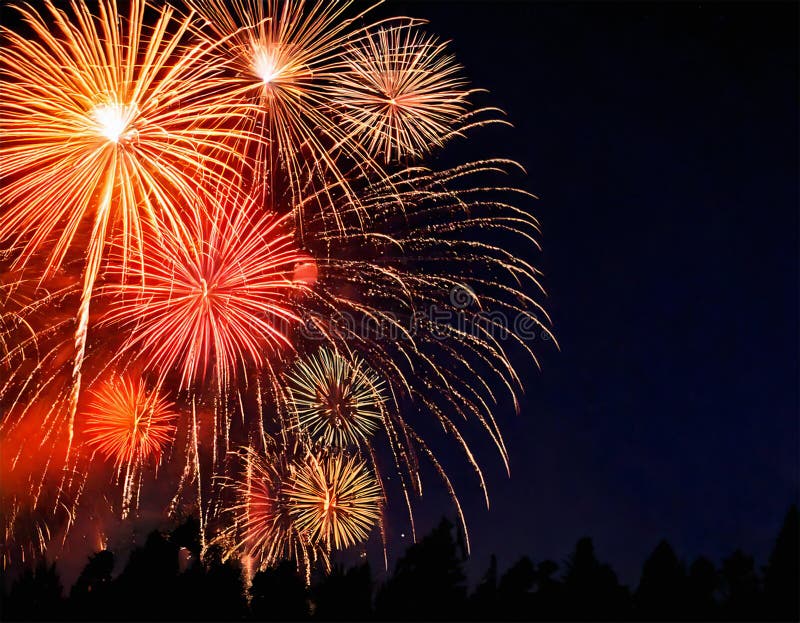 Fireworks display stock illustration. Illustration of party - 353665305