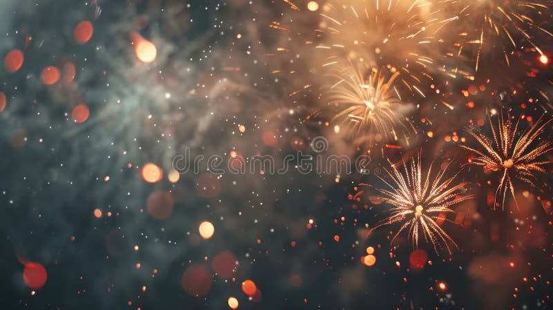 Fireworks Display with Bokeh Effect, Generative AI Stock Image - Image ...