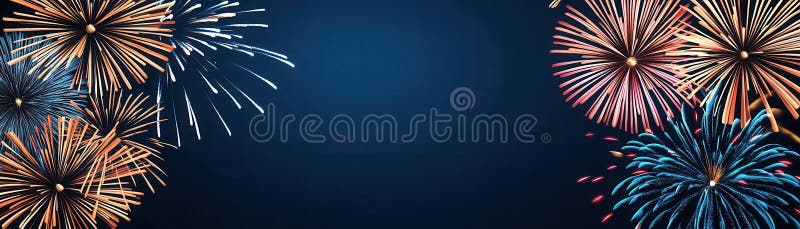 Fireworks Display, Celebrating Labor Day, Flat Design Illustration ...