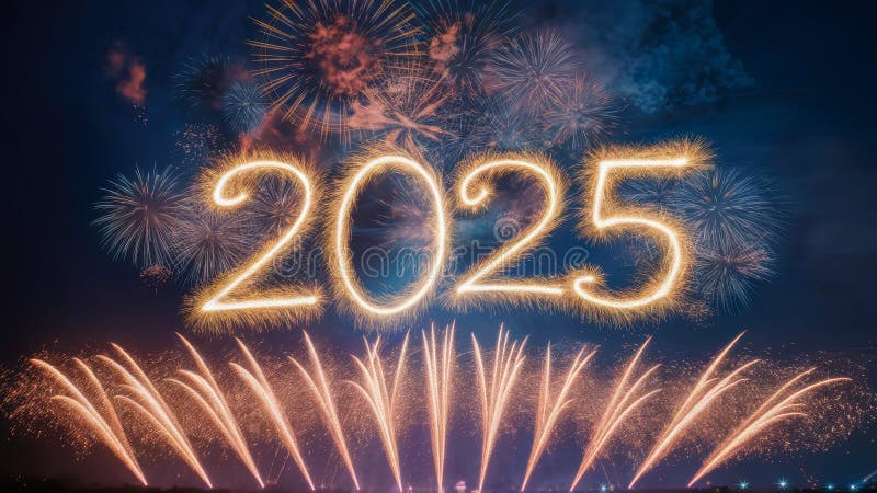2025 Fireworks Display Celebrating the New Year Stock Image - Image of ...