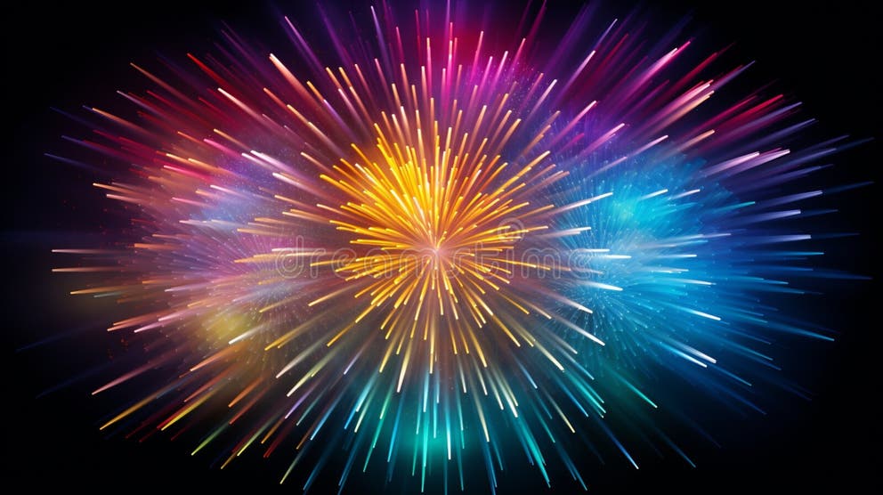 A Fireworks Display that Creates a Visual Representation of a Rainbow ...