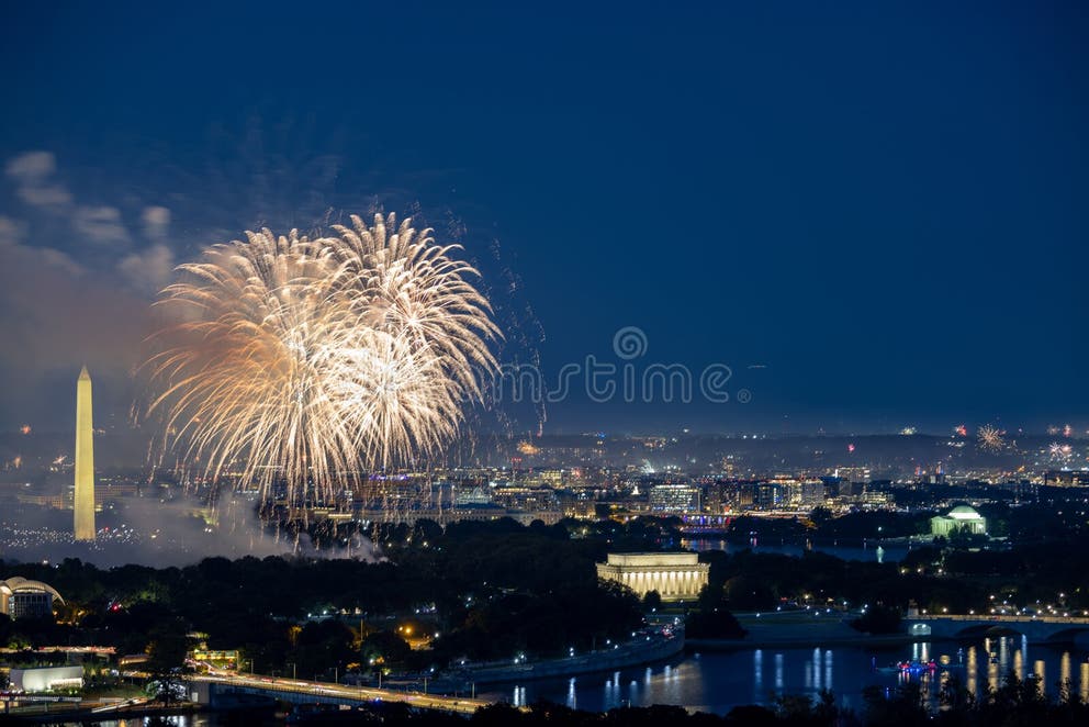 Fireworks Display during Independence Day Celebration in Washington DC ...