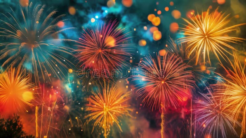 A Fireworks Display with Many Different Colored Fireworks Stock Video ...