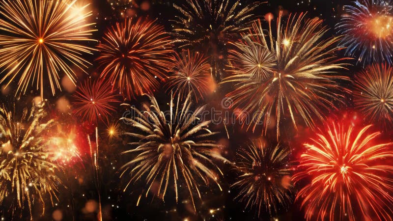 A Fireworks Display with Many Different Colored Fireworks Stock Footage ...