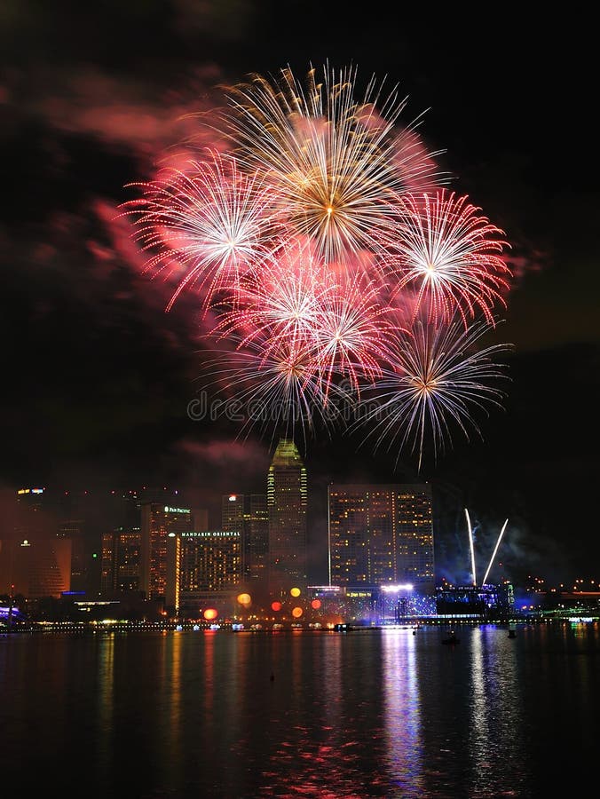 Fireworks Display during National Day Parade 2011 Editorial Stock Image ...