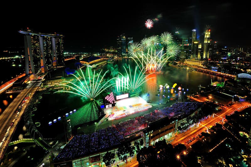 Fireworks Display during National Day Parade 2011 Editorial Photography ...