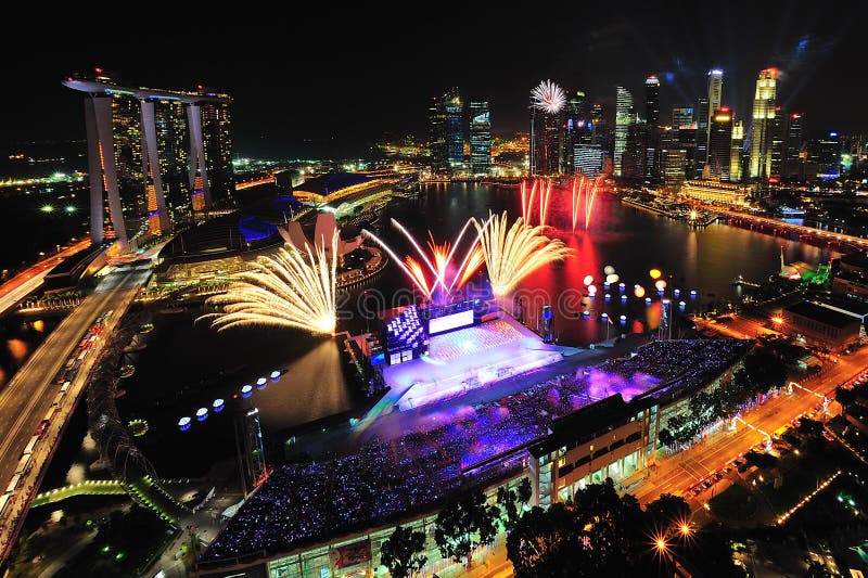 Fireworks Display during National Day Parade 2011 Editorial Stock Image ...