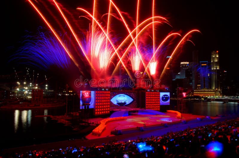 Fireworks Display during NDP 2009 Editorial Stock Image - Image of ...