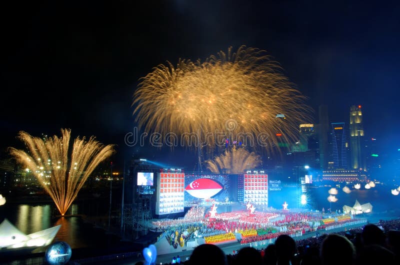 Fireworks Display during NDP 2009 Editorial Image - Image of parade ...