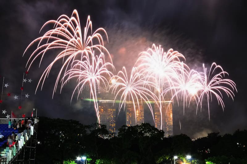 Fireworks Display during NDP 2010 Editorial Stock Image - Image of ...