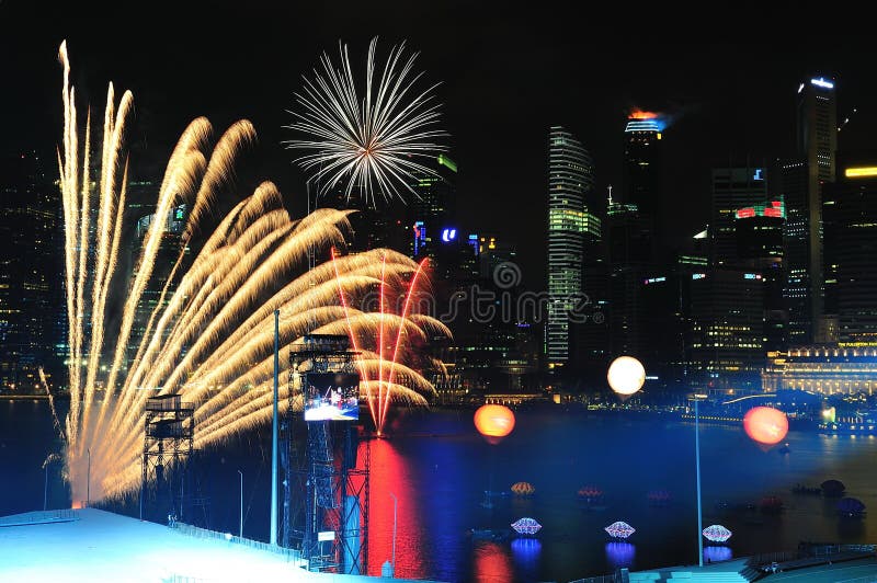 Fireworks Display during NDP 2011 Editorial Photography - Image of ...