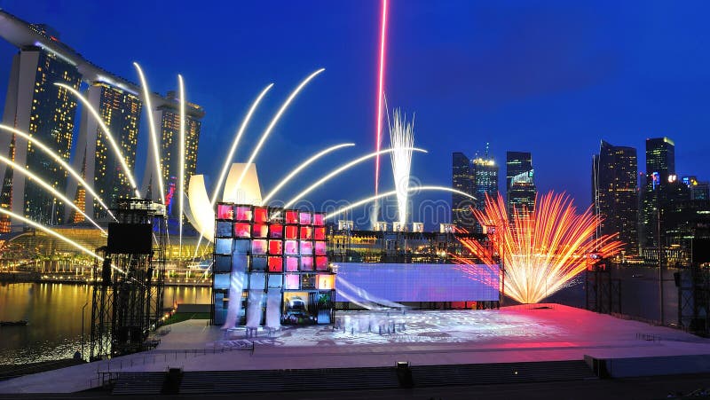 Fireworks Display during NDP 2011 Editorial Image - Image of combined ...