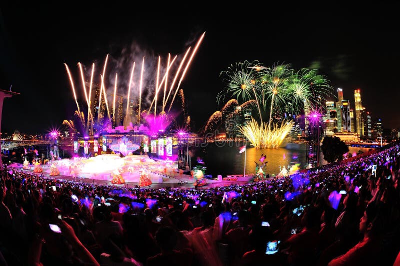 Fireworks Display during NDP 2012 Editorial Photography - Image of ...