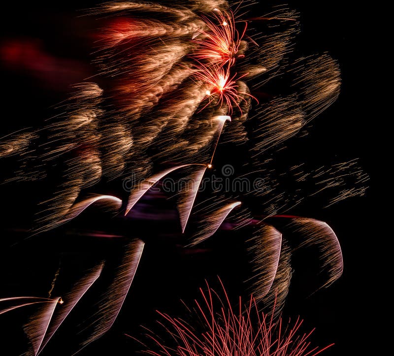 Fireworks Display at Night Sky for Countdown New Year Stock Image ...