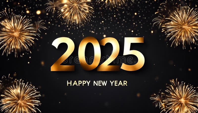 Fireworks Display Number 2025 Gold Letters Stock Photos - Free ...