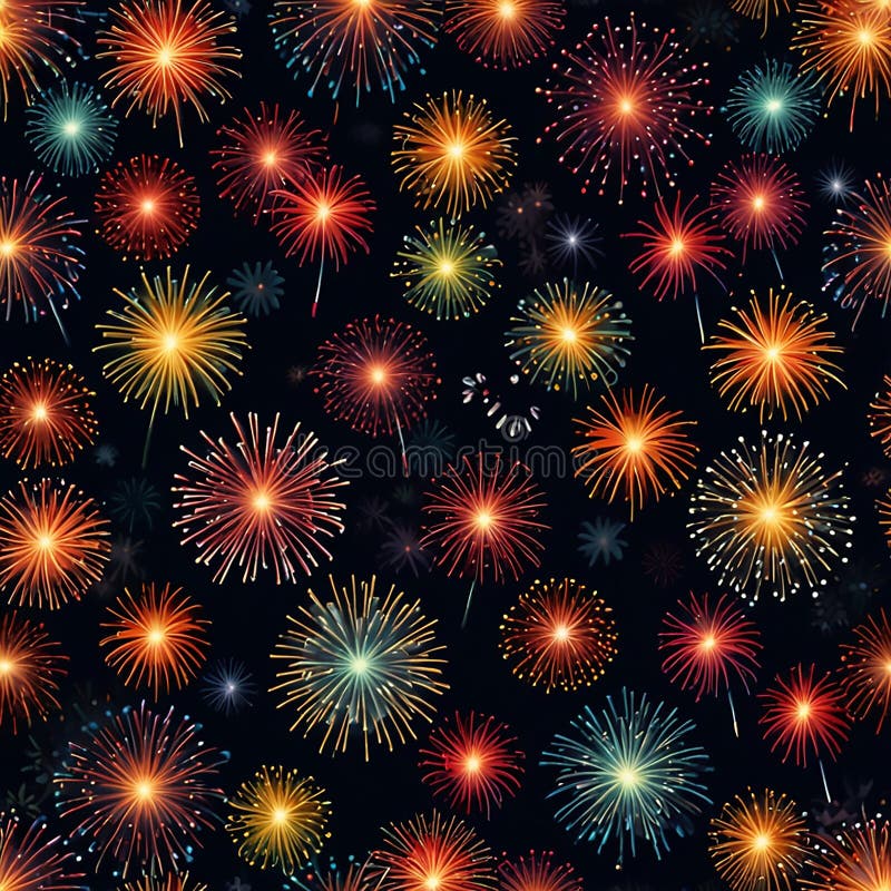 Great Multicolored Fireworks Show with Multiple Colorful Bursts Stock ...