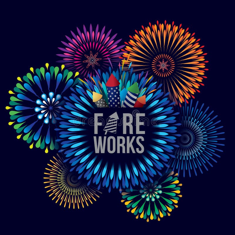 Fireworks display stock vector. Illustration of congratulation - 70972795