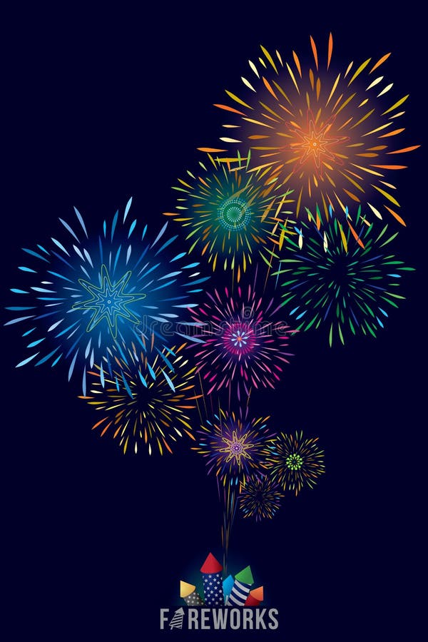 Fireworks display stock vector. Illustration of blast - 70972918