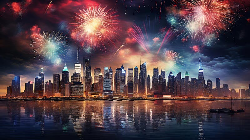 Fireworks Displays or Other Forms of Pyrotechnics. Stock Illustration ...