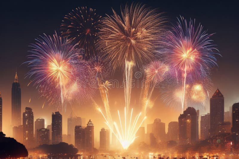 Fireworks on Diwali Festival in INDIA. Stock Image - Image of lake ...