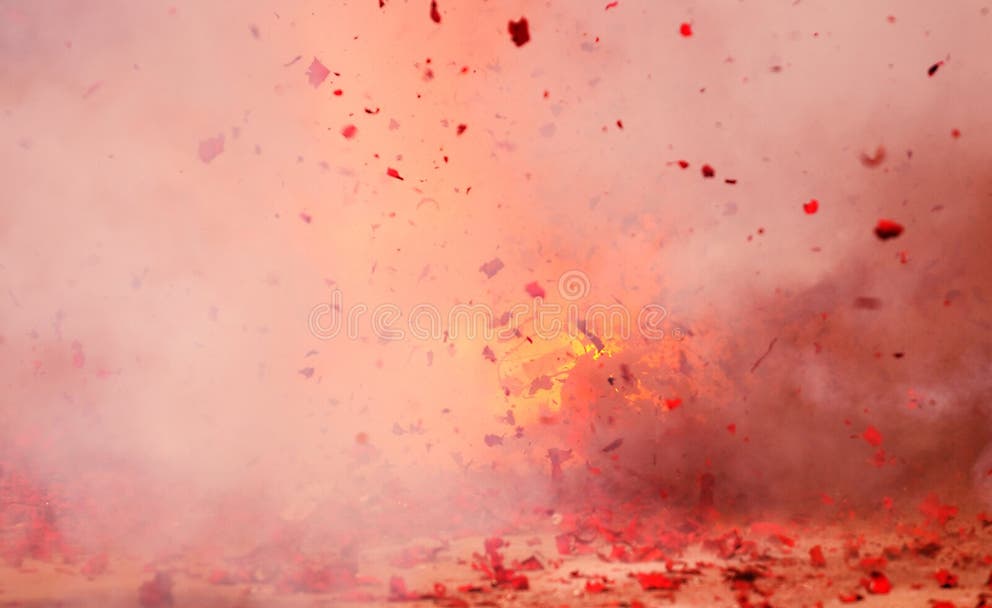 Fireworks explode red stock image. Image of holiday, shells - 38345025