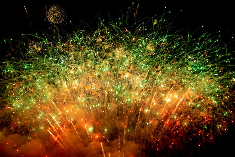 Fireworks Exploding Against a Night Sky Stock Photo - Image of bonfire ...