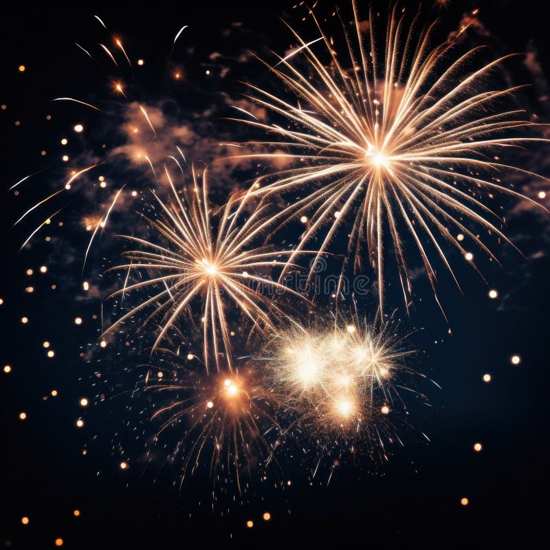 Fireworks Exploding in the Air, with a Black Background Stock Photo ...