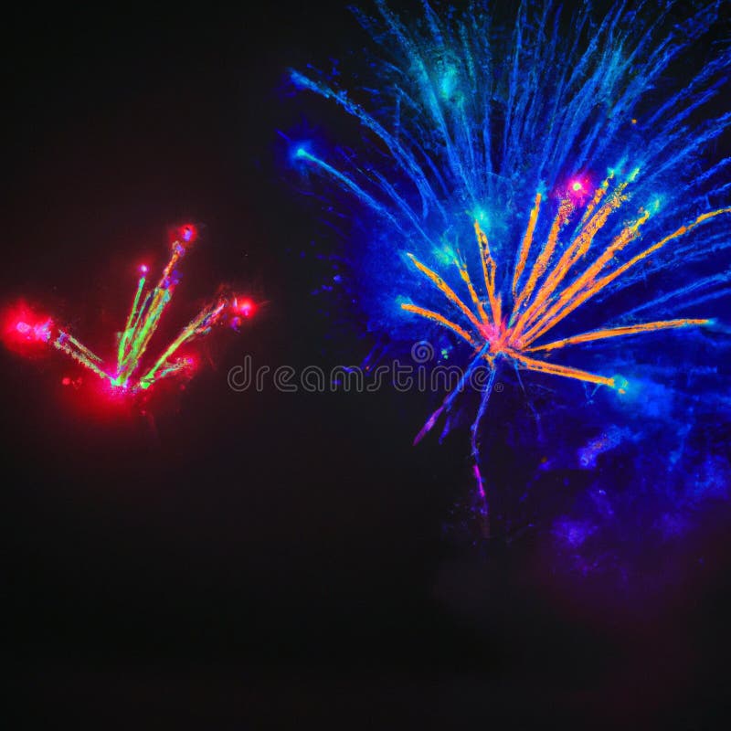 Fireworks Exploding during Celebration. AI Image Stock Illustration ...