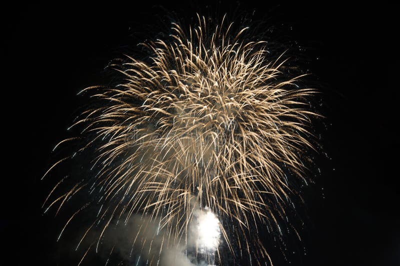 Fireworks Exploding in the Dark Night Sky during a Celebration Stock ...