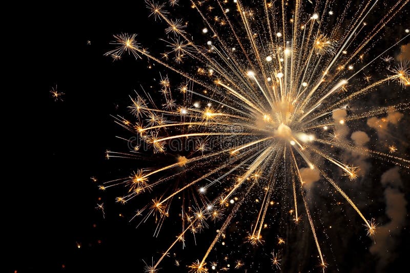 Fireworks Exploding on a Dark Sky Fireworks on Black Background ...